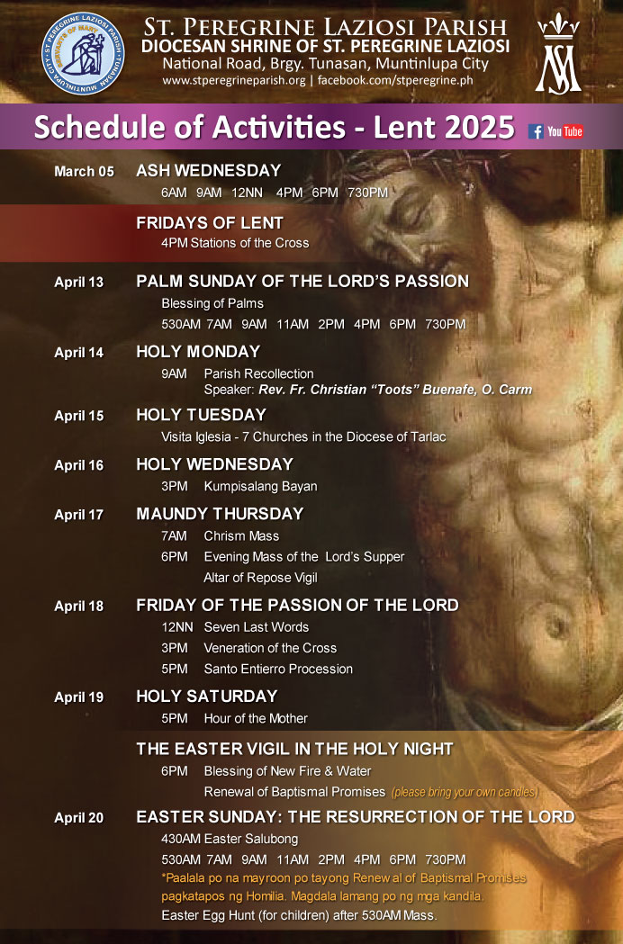 Mar 13, Night Prayer for Thursday of the 1st week of Lent St. Peregrine ...